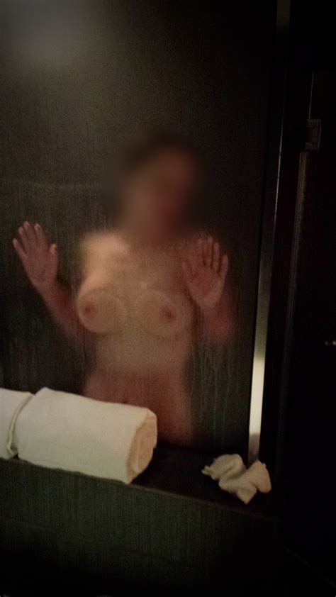 Image Pressed Against The Shower Glass Porn Pic