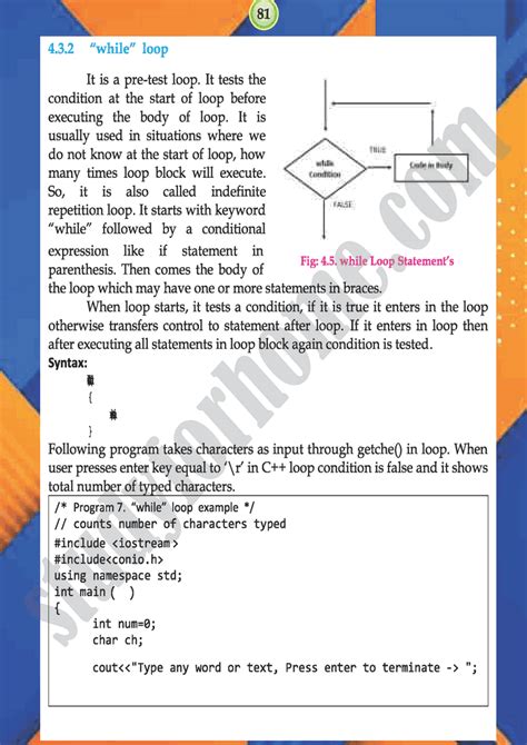 Control Structure Unit 4 Computer Science 10th Text Book
