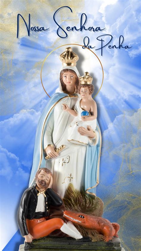 A Imagem De Nossa Senhora Da Penha Traz Consigo As Cores Rosa Que Representa A Humanidade De