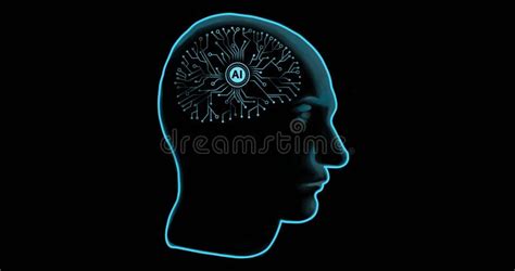 Image Of Human Brain And Ai Data Processing Over Black Background Stock Image Image Of Human
