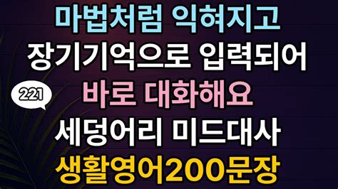토크이지 Talk Easy 221 세덩어리 미드 생활영어200문장｜패턴영어｜미드영어｜수면영어｜영어회화｜기초영어｜미국영어｜영어듣기｜영어말하기｜기초생활영어 ｜쉬운영어｜덩어리영어