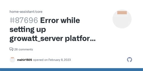 Error While Setting Up Growattserver Platform For Sensor · Issue