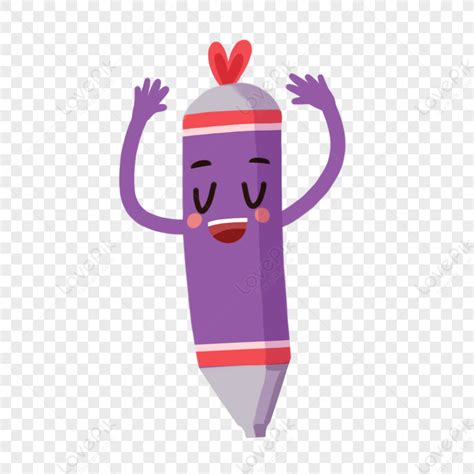 손으로 그린 창의적인 학 용품 만화 일러스트 귀여운 이미지 보라색 펜문방구창의성 Png 일러스트 무료 다운로드 Lovepik