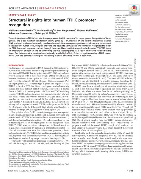 Pdf Structural Insights Into Human Tfiiic Promoter Recognition