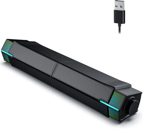Amazon Com USB Computer Speaker USB Powered Mini Soundbar Speaker Laptop Stereo Speakers With