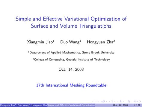 Pdf Simple And Effective Variational Optimization Of Surface And