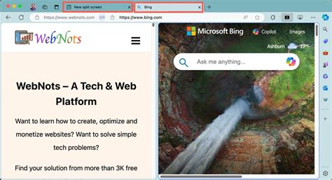 How To Split Edge Browser Screen Vertically And Horizontally Webnots
