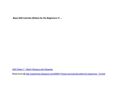 Learn Sas Programming Docx Computing Technology And Computing