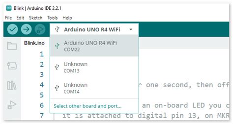 How To Upload Sketch To The Board Basic Starter Kit For Arduino UNO R WiFi Documentation