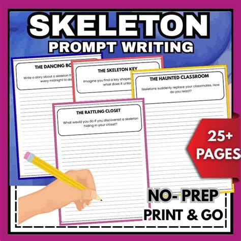 Skeleton Prompts Writing Worksheets Grade 3rd4th5th6th7th8th