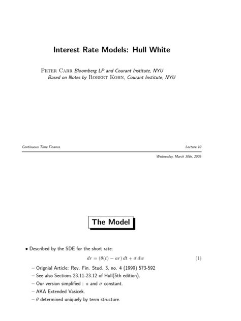 Interest Rate Model An Introduction Slides10 3 Pdf Stochastic
