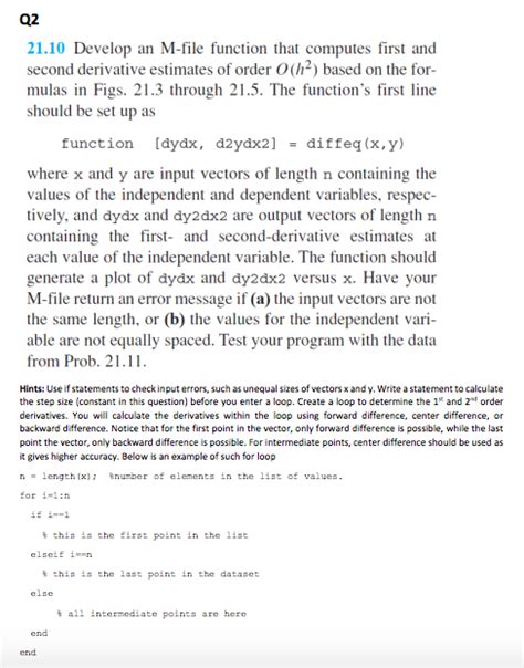 Solved Q2 2110 Develop An M File Function That Computes