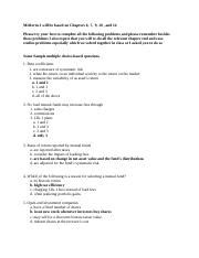 Study Guide And Practice Problem For Midterm 2 Docx Midterm 2 Will Be Based On Chapters 6 7 9