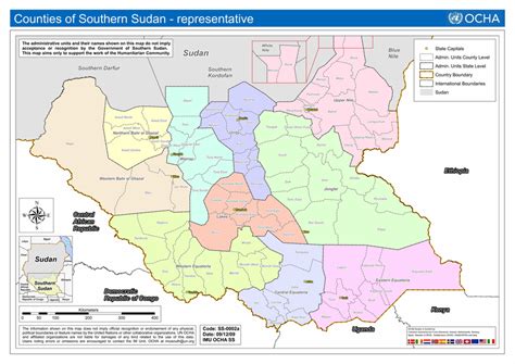 Map Of South Sudan By State And County Ocha 2009 Download Scientific Diagram