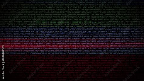 Binary Code On Flag Of Dagestan Program Source Code Or Hacker Concept