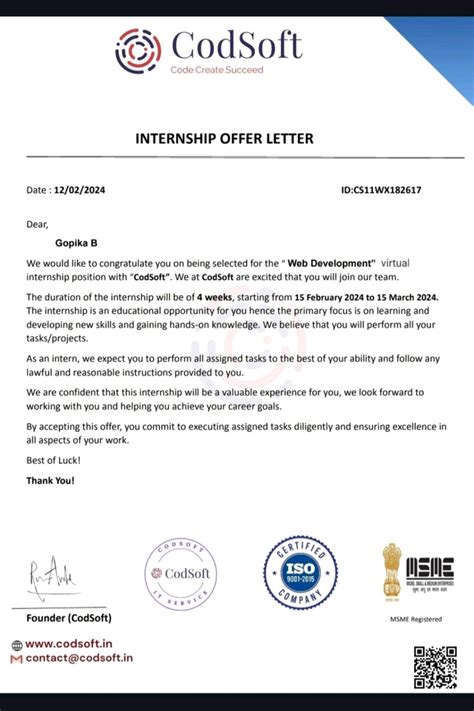 Gopika B On Linkedin Internship Techopportunity Codsoftjourney