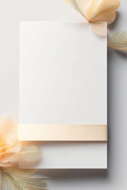 Premium Photo Wedding Invitation Empty Blank Mock Up Card Ai Illustration Generated