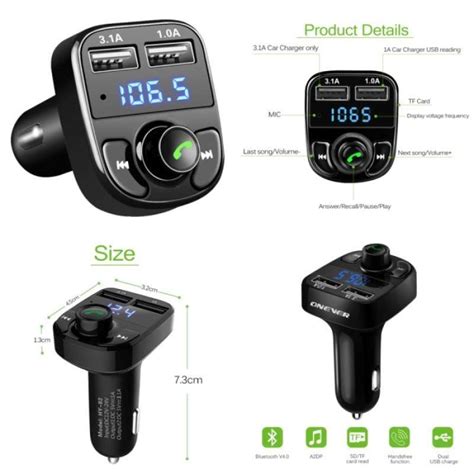 Promo Bluetooth Audio Adaptor Receiver Fm Transmiter Usb Car Quick Charger Diskon 23 Di