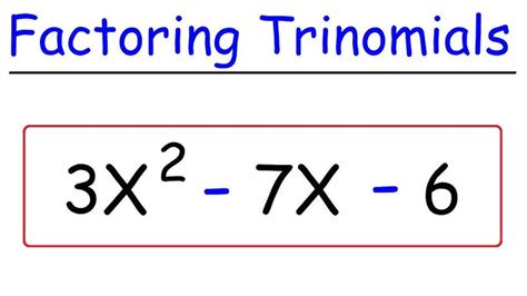 Factoring Polynomials Formula