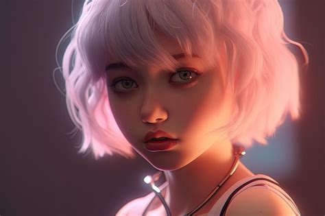 Premium Ai Image A Girl With Pink Hair
