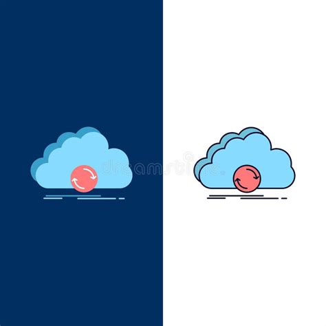 Cloud Syncing Sync Data Synchronization Flat Color Icon Vector Stock Vector Illustration