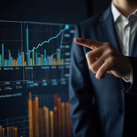 Premium Photo A Man Pointing At A Graph That Says Graph On It