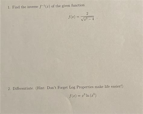 solved find the inverse f 1 x ﻿of the given