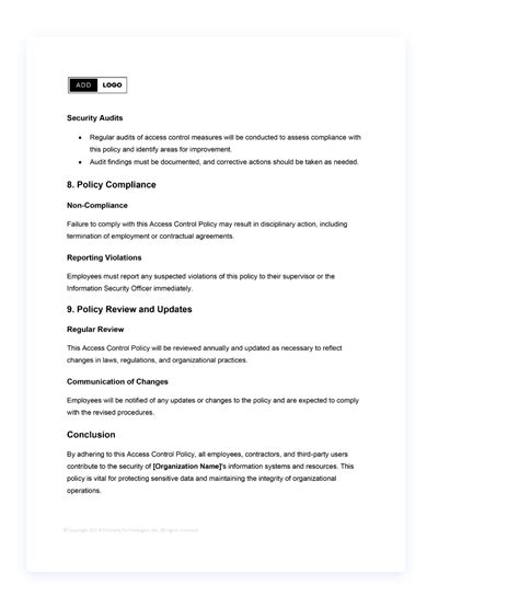 Access Control Policy Template