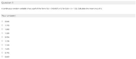 solved question 1a continuous random variable x ﻿has a pdf