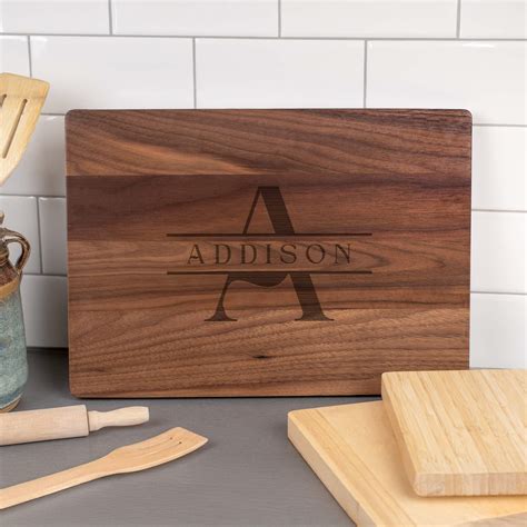 Personalized Walnut Monogram Cutting Board Custom Engraved 904 Custom