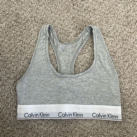 Calvin Klein Gray Bra Very Soft I Just Dont Reach Depop