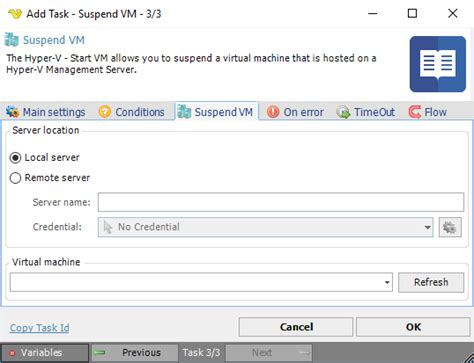 Task Hyper V Suspend VM