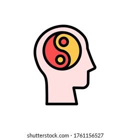 Head Yin Yang Icon Simple Line Stock Vector Royalty Free 1752404534 Shutterstock