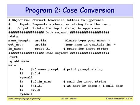 Mips Assembly Language Programming Ics 233 Computer Architecture