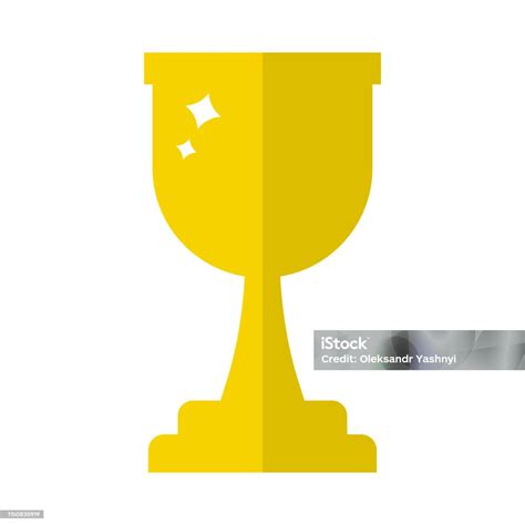 우승자 트로피 컵 아이콘입니다 첫 번째 장소 플랫 골든 어워드 흰색 배경에 고립 디자인 웹에 대 한 깨끗 하 고 현대적인 벡터 일러스트 1에 대한 스톡 벡터 아트 및 기타