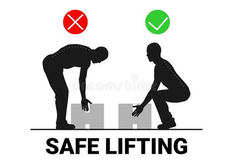 Safe Lifting Silhouettes Of People Lifting Weights Stock Vector Illustration Of Correct