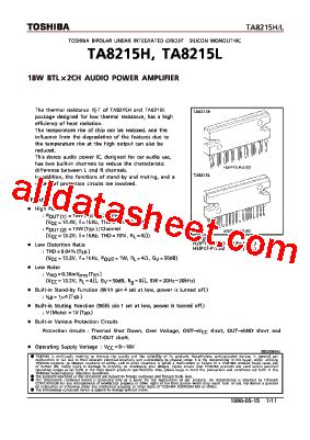 TA8215H Datasheet(PDF) - Toshiba Semiconductor