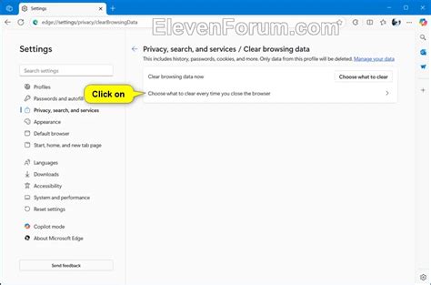 Enable Or Disable Clear Browsing Data On Close In Microsoft Edge Windows 11 Forum