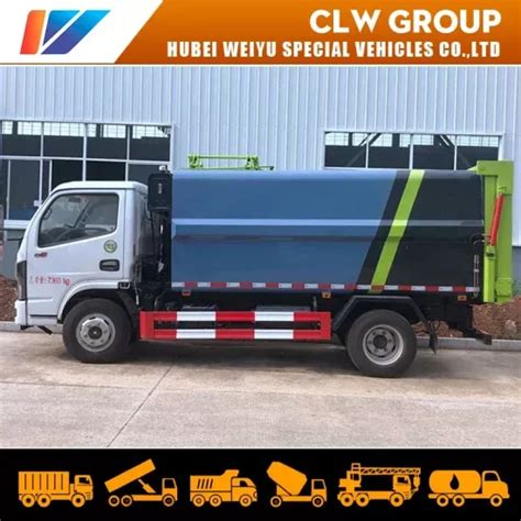 Dongfeng 5cbm5000l Side Loading Garbage Truck Hydraulic Lifting