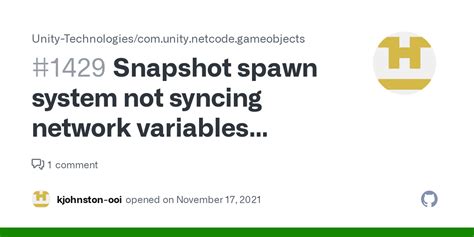 Snapshot Spawn System Not Syncing Network Variables Correctly For