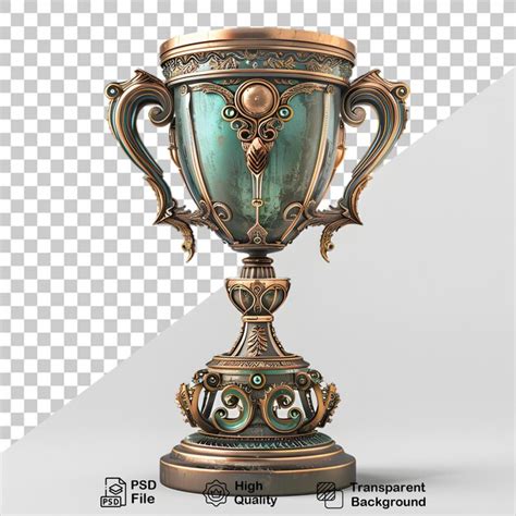 검은색과 금색의 트로피가 투명한 배경에 고립되어 있습니다 프리미엄 Ai 생성 Psd