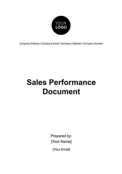Free Sales Performance Document Template To Edit Online