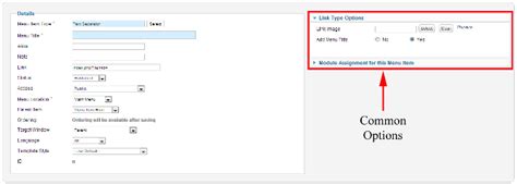 help25 menus menu item text separator joomla documentation