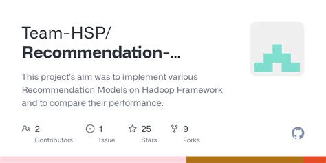 Github Team Hsp Recommendation System Hadoop This Projects Aim Was To Implement Various