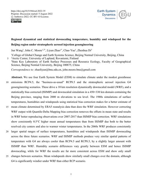 Pdf Regional Dynamical And Statistical Downscaling Temperature