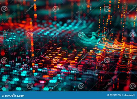 An Abstract 3d Portrayal Of Encrypted Data Packets Moving Through A