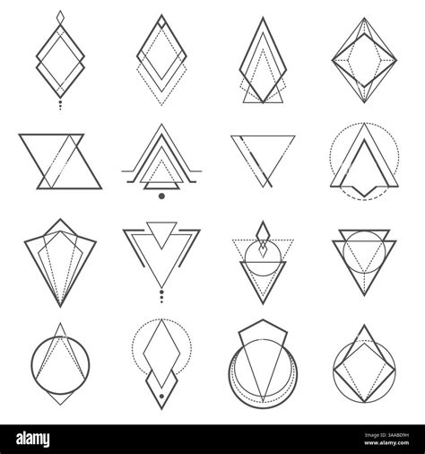 Set Of Minimalistic Geometric Elements Geometry Symbols Collection