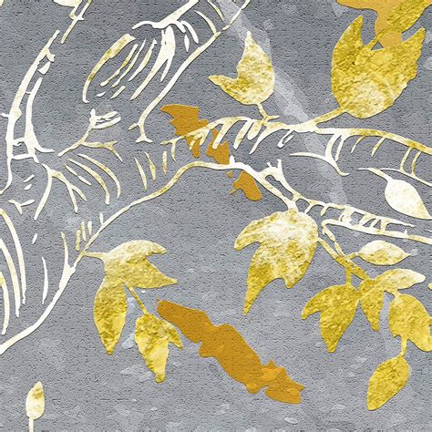 Фототапет златно дърво в сиво и златисто луксозен тапет за спалня Фото Тапети