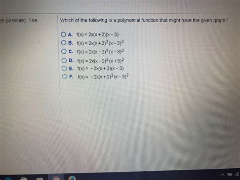 Solved Write A Polynomial Function Whose Graph Is Shown