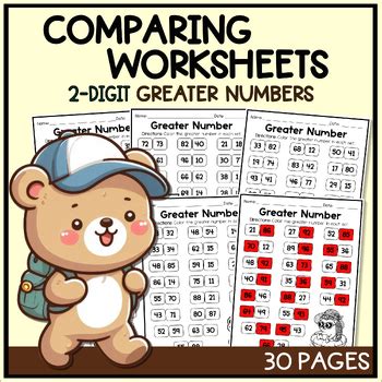 Greater Than Comparing Numbers Activities And Color The Greater Number